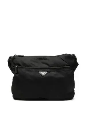 Prada Tessuto Zip Top Crossbody Bag - Black