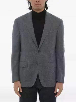 Corneliani Single-breasted Wool Blazer - Blue