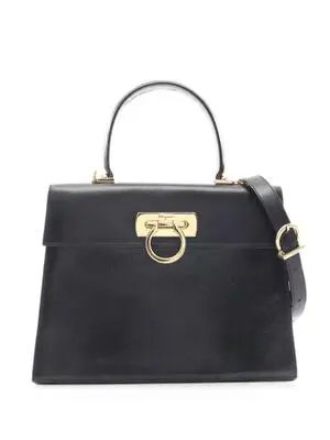 FERRAGAMO Gancini Flip-lock Tote Bag - Blue