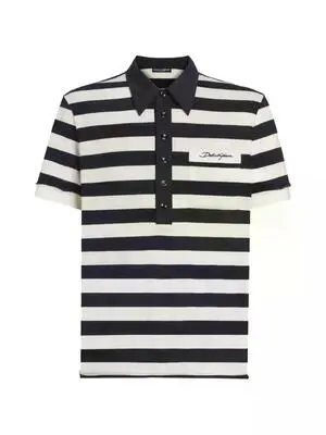 Dolce & Gabbana Striped Jersey Polo Shirt