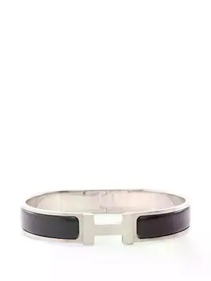 Hermès Click H Enamel Bangle - Silver