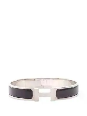 Hermès Click H Enamel Bangle - Silver