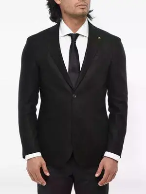 Corneliani Cc Collection Silk-twill Blazer - Black