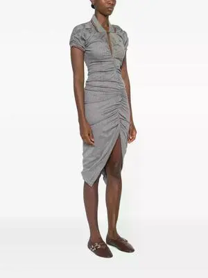 VIVIENNE WESTWOOD Ruched Asymmetric Midi Dress - Grey