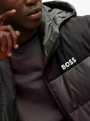 BOSS Logo-print Hooded Down Jacket