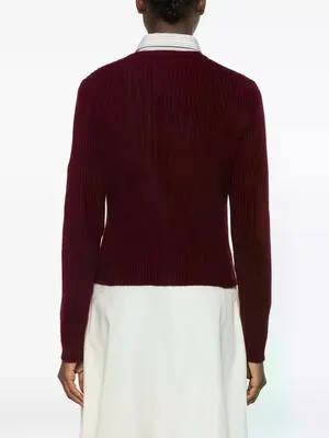 ALLUDE Ribbed-knit Button-up Cardigan