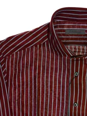 Corneliani Striped French-collar Shirt - Red