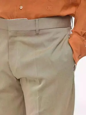 Off-White Embroidered-logo Wool Trousers