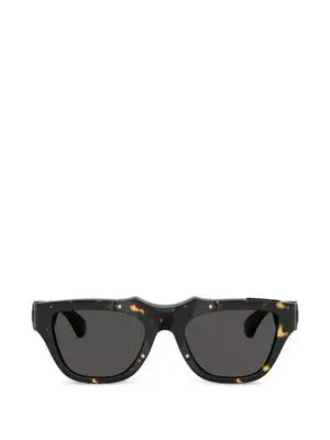 Burberry Tortoiseshell Effect Rectangle Frame Sunglasses - Brown