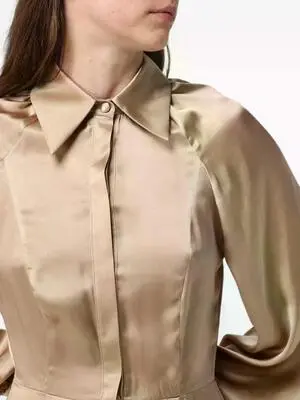 CRIDA MILANO Windsor Satin-finish Midi Dress - Neutrals