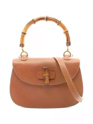 Gucci Bamboo Leather Tote Bag - Brown