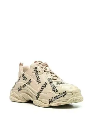 Balenciaga Triple S Logo-print Faux Leather Sneakers