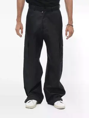 Off-White Logo-embroidered Cargo Trousers - Black