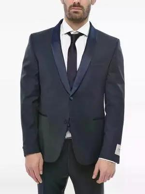 Corneliani Satin-lapel Three-piece Suit - Blue