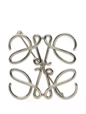 Loewe Palladium Plated Anagram Brooch - Silver
