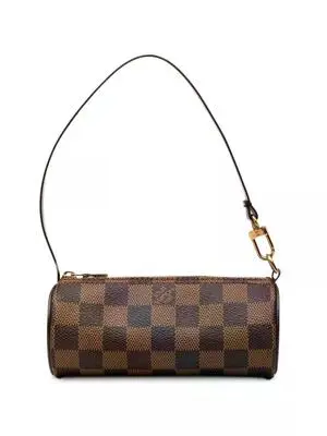 LOUIS VUITTON Damier Ebene Papillon Pochette Handbag - Brown