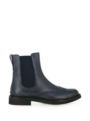 TOD'S Brogue Detail Chelsea Boots - Blue