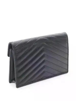 Saint Laurent 2010s Cassandre Chain Wallet - Black