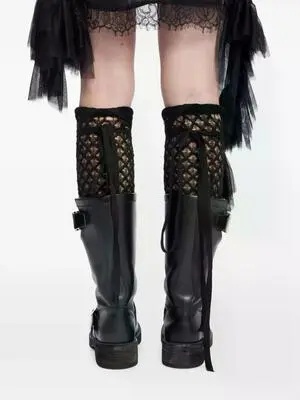 ANN DEMEULEMEESTER Ajoure-knit Leg Warmers With Tie Detail