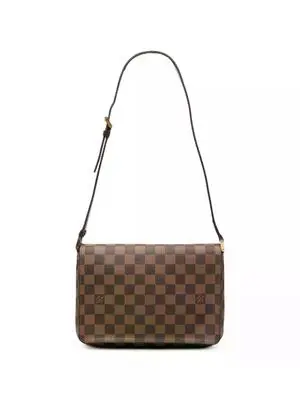 LOUIS VUITTON Damier Ebene Musette Tango Shoulder Bag - Brown