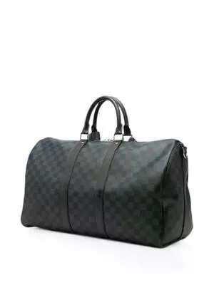 LOUIS VUITTON Damier Graphite Keepall Bandouliere 45 Travel Bag - Black