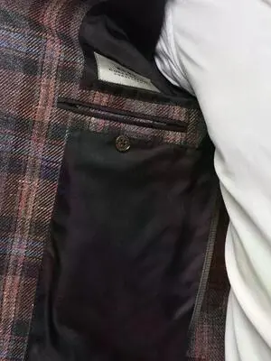 Corneliani Tartan-print Linen-blend Blazer