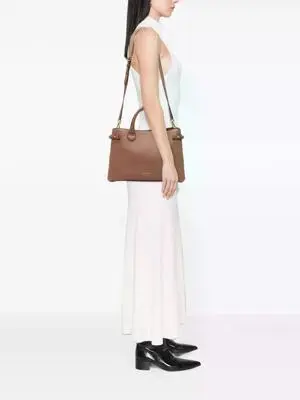 Burberry Leather And House Check Banner Satchel