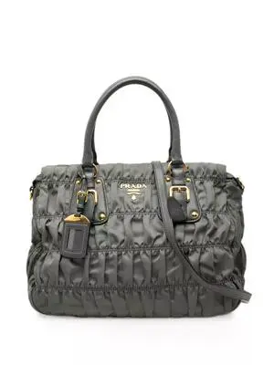 Prada Tessuto Gaufre Satchel - Grey