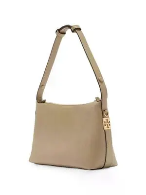Tory Burch Small Mellow Logo-plaque Pebbled Shoulder Bag - Neutrals