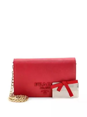 Prada Saffiano Leather Chain Wallet Crossbody Bag
