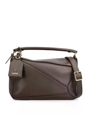 Loewe Small Featherlight Puzzle Bag In Nappa Lambskin - Brown