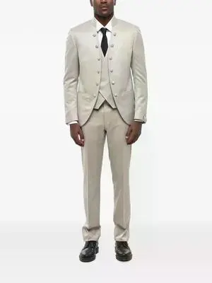 Corneliani Three-piece Korean-collar Suit - Grey
