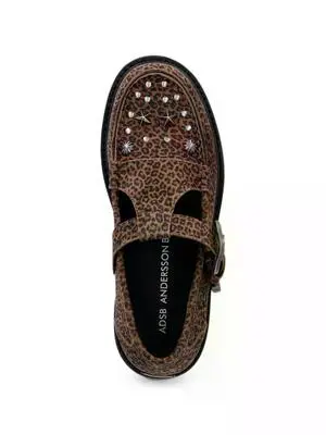 Andersson Bell Leopard Print Studded Loafers