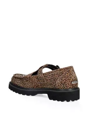 Andersson Bell Leopard Print Studded Loafers
