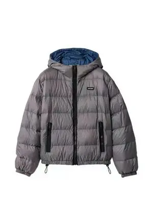 Miu Miu Light Pongé Down Hooded Jacket - Grey
