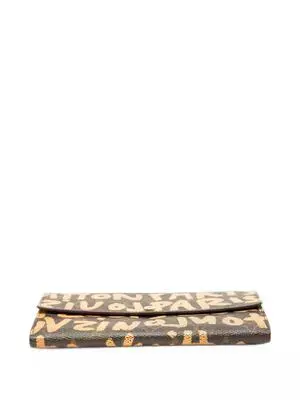 LOUIS VUITTON 2001 Stephen Sprouse Monogram Graffiti Porte Monnaie Credit Long Wallets