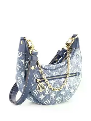 LOUIS VUITTON Loop Handbag Monogram Jacquard Denim Hobo Bag