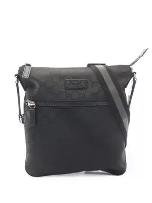 Gucci 2010s Gg Supreme Shoulder Bag - Black