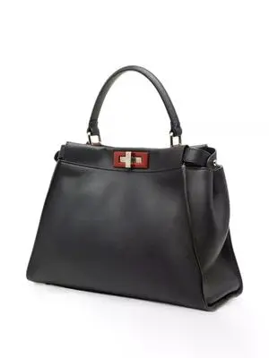 Fendi Leather Peekaboo Iconic Satchel - Blue