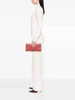 Bottega Veneta 2012-2026 Nappa Intrecciato Turn Lock Clutch Bag - Pink