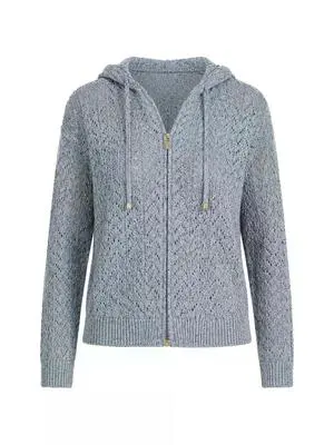 Eleventy Pointelle Knit Zip-up Hoodie