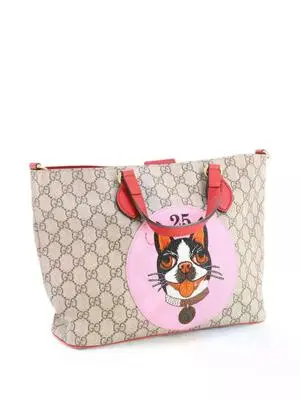 Gucci Soft Gg Coated Canvas Tote Bag With Applique