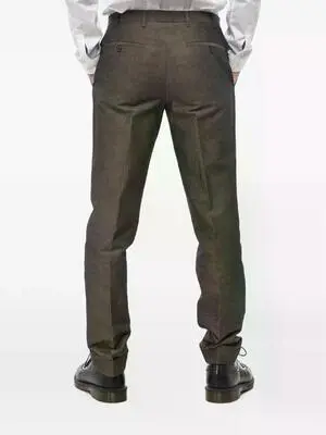 Corneliani Bouclé-texture Hidden-button Trousers - Brown