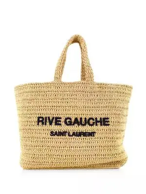 Saint Laurent Rive Gauche Supple Raffia Tote Bag - Neutrals