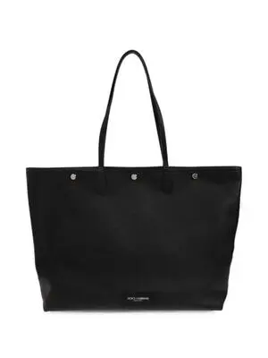 Dolce & Gabbana Essenza Grained Leather Shoulder Bag - Black