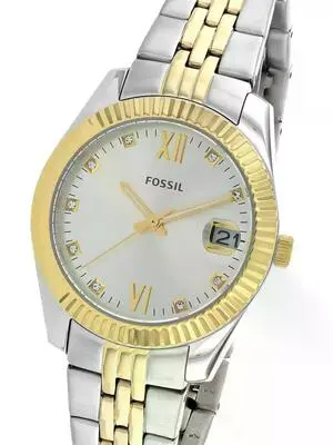 Fossil Scarlette Fluted Bezel Watch - Silver