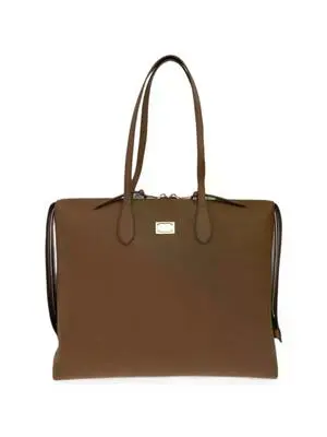 Dolce & Gabbana Vittoria Logo-plaque Leather Shoulder Bag - Brown