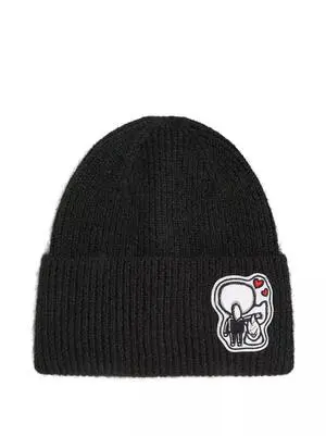 Karl Lagerfeld Ikon Furry Patch Beanie