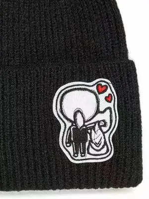 Karl Lagerfeld Ikon Furry Patch Beanie