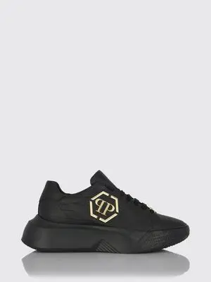 Philipp Plein Embellished Crocodile Effect Trainers - Black
